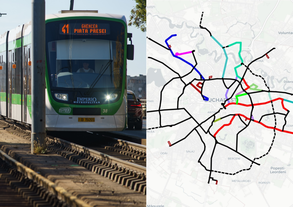 Prima hartă interactivă a rețelei de tramvai din București: vezi ...
